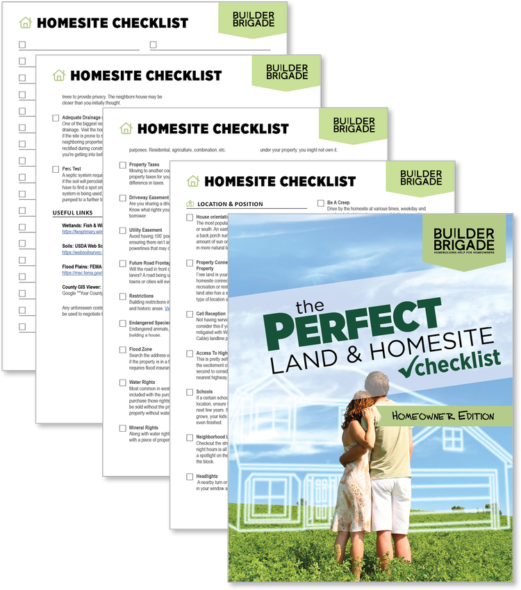 The Perfect Land & Homesite Checklist – Builder Brigade